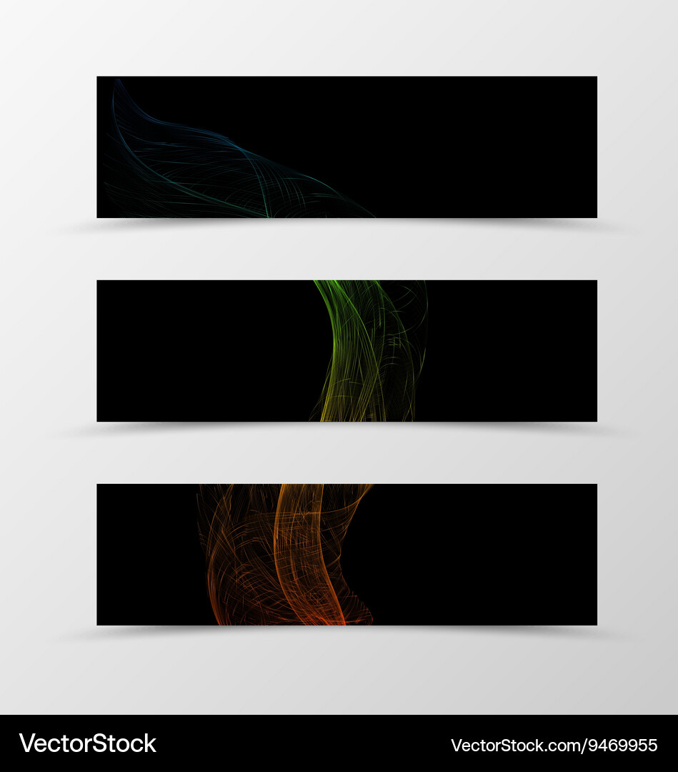 Set of banner wave design Royalty Free Vector Image