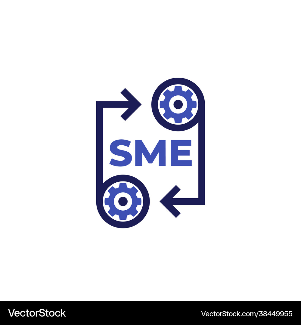 Sme icon with gears and arrows Royalty Free Vector Image