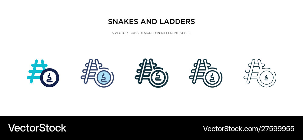 Snakes and ladders icon in different style two Vector Image