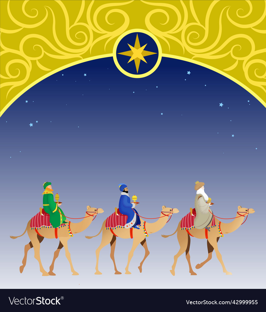 Three wise men riding camels Royalty Free Vector Image Three wise men riding camels Royalty Free Vector Image