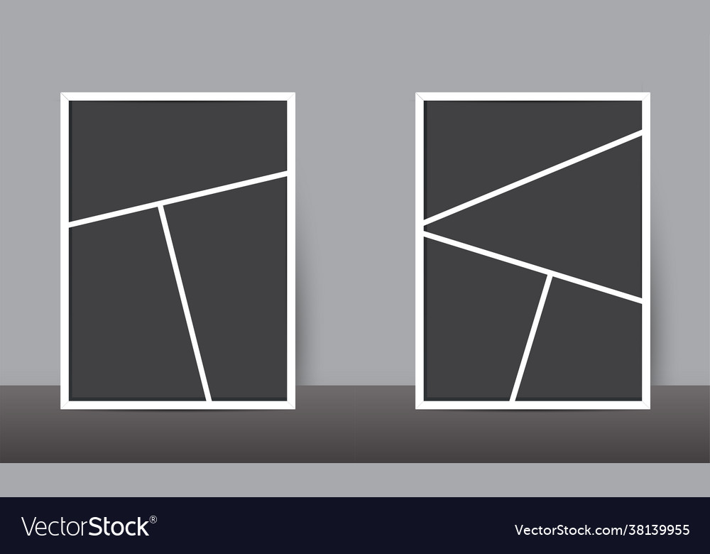 Vertical collage set layout template frames Vector Image