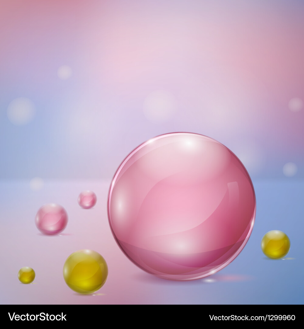 Abstract background with glass spheres Royalty Free Vector