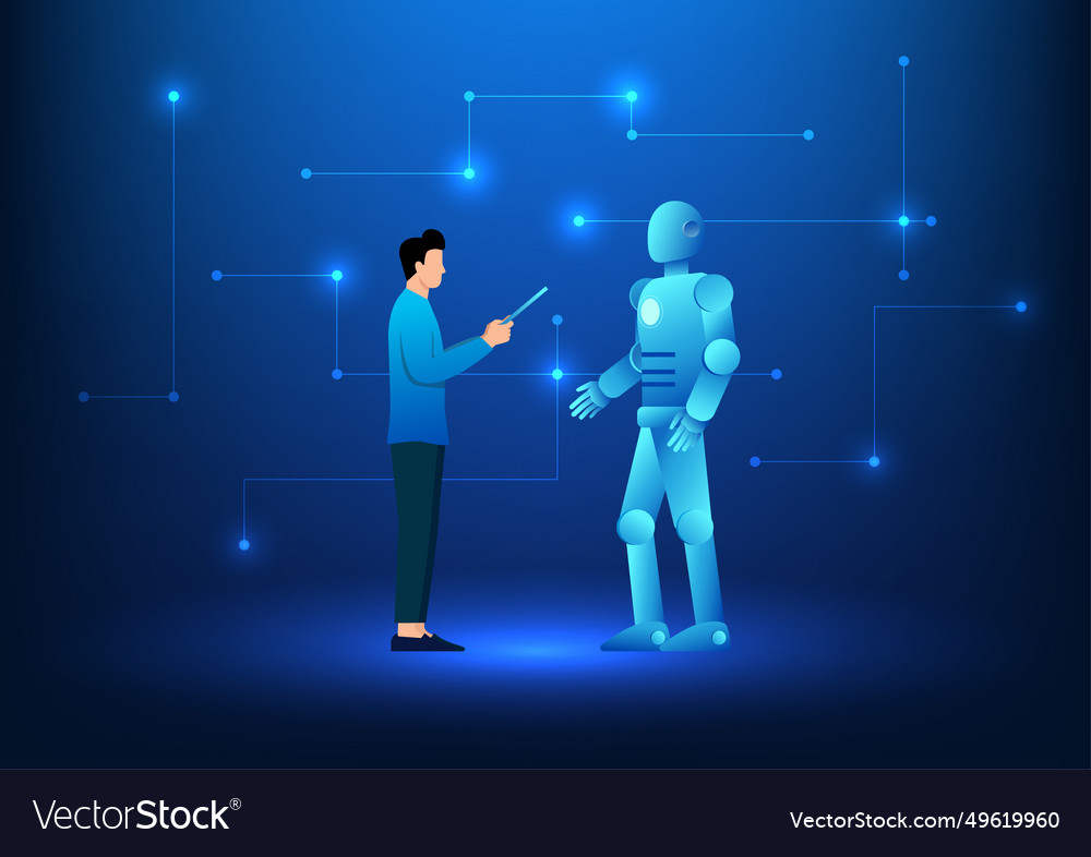 Artificial intelligence technology engineer Vector Image