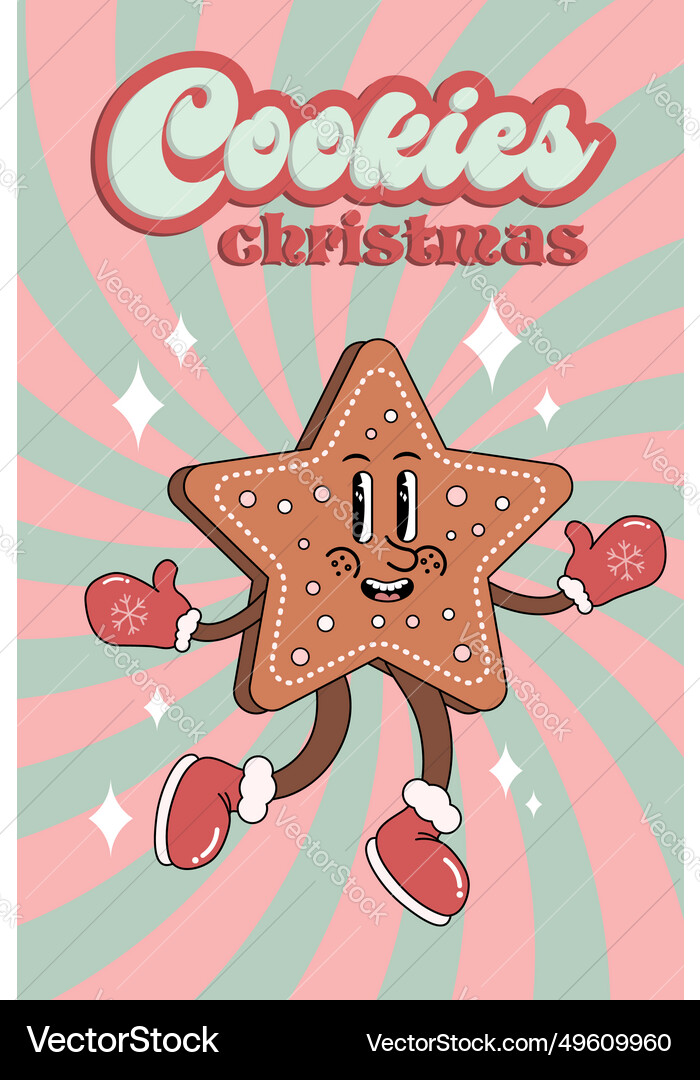 Comic funky character in trendy groovy Royalty Free Vector