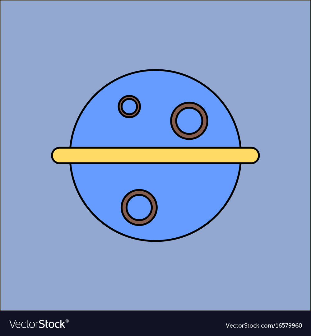 Flat icon design collection space planet Vector Image