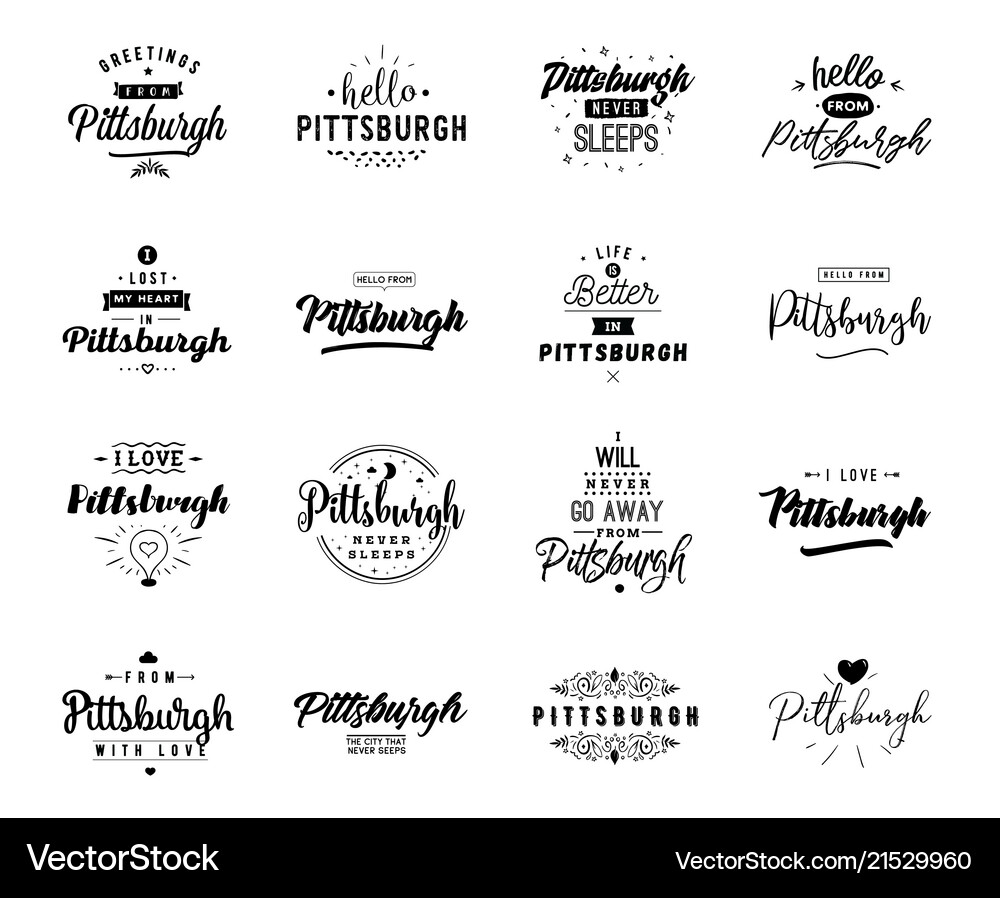 Greeting cards design isolated logos typography Vector Image