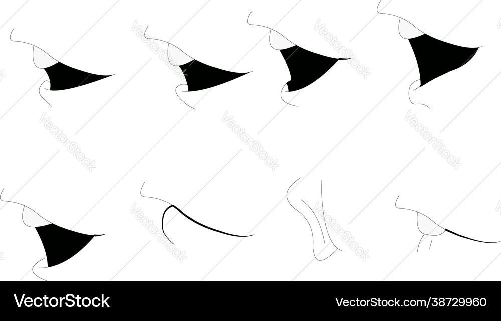 Happy side pose lip sync black set 3 for animation