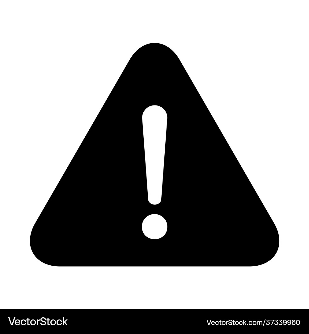 Hazard warning warn symbol icon flat sign symbol Vector Image