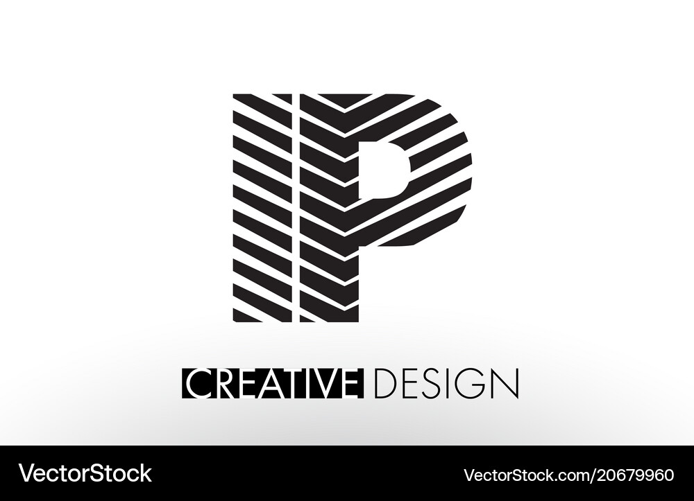 Ip i p lines letter design with creative elegant Vector Image