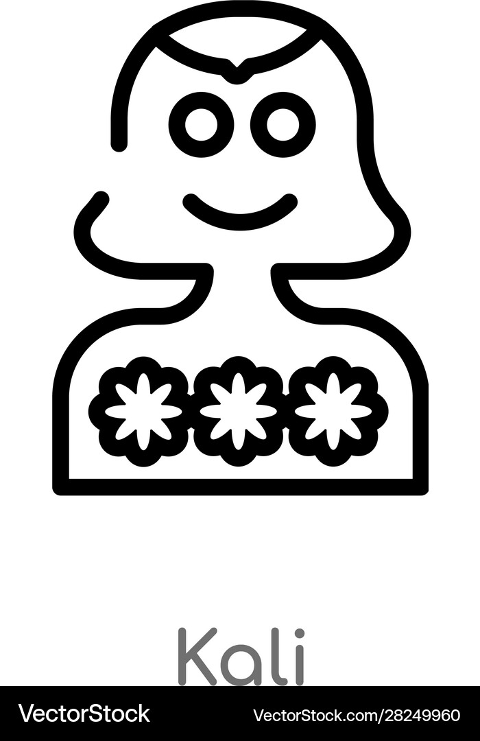 Outline kali icon isolated black simple line Vector Image