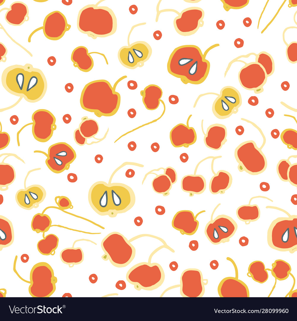 Retro floral fall apple pattern Royalty Free Vector Image