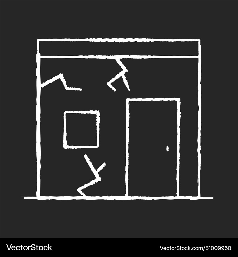 Slums chalk white icon on black background Vector Image