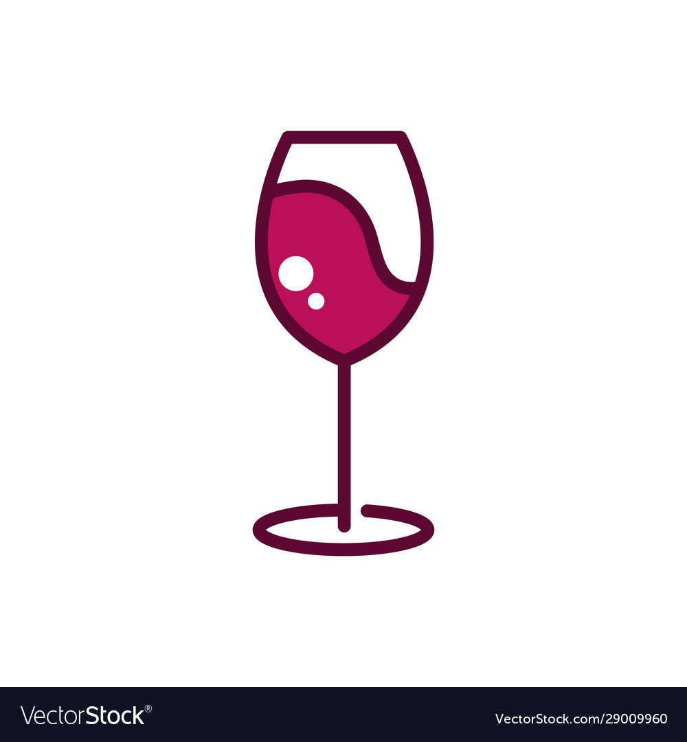 Wine Glass Celebration Drink Beverage Icon Line Vector Image