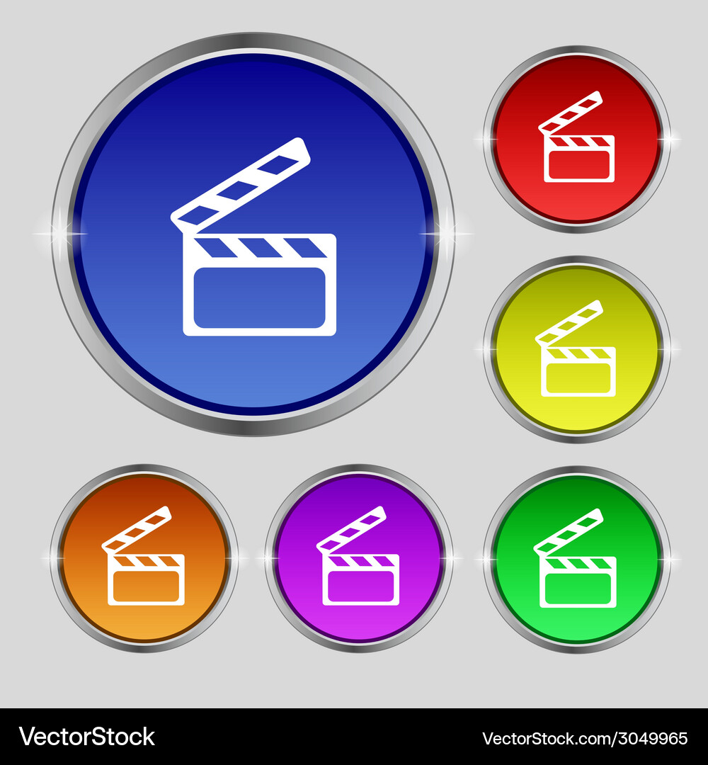 Cinema clapper sign icon video camera symbol set Vector Image