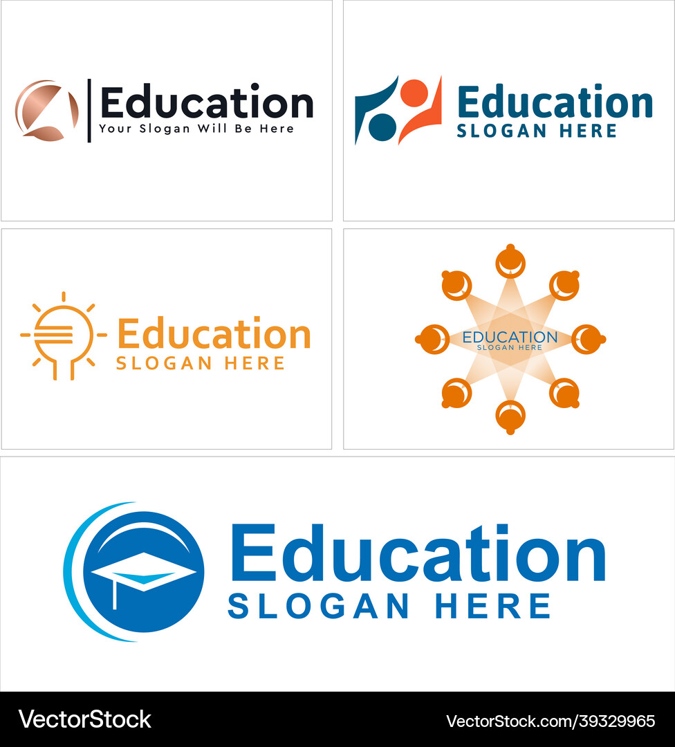 Education school spotlight lamp logo design Vector Image