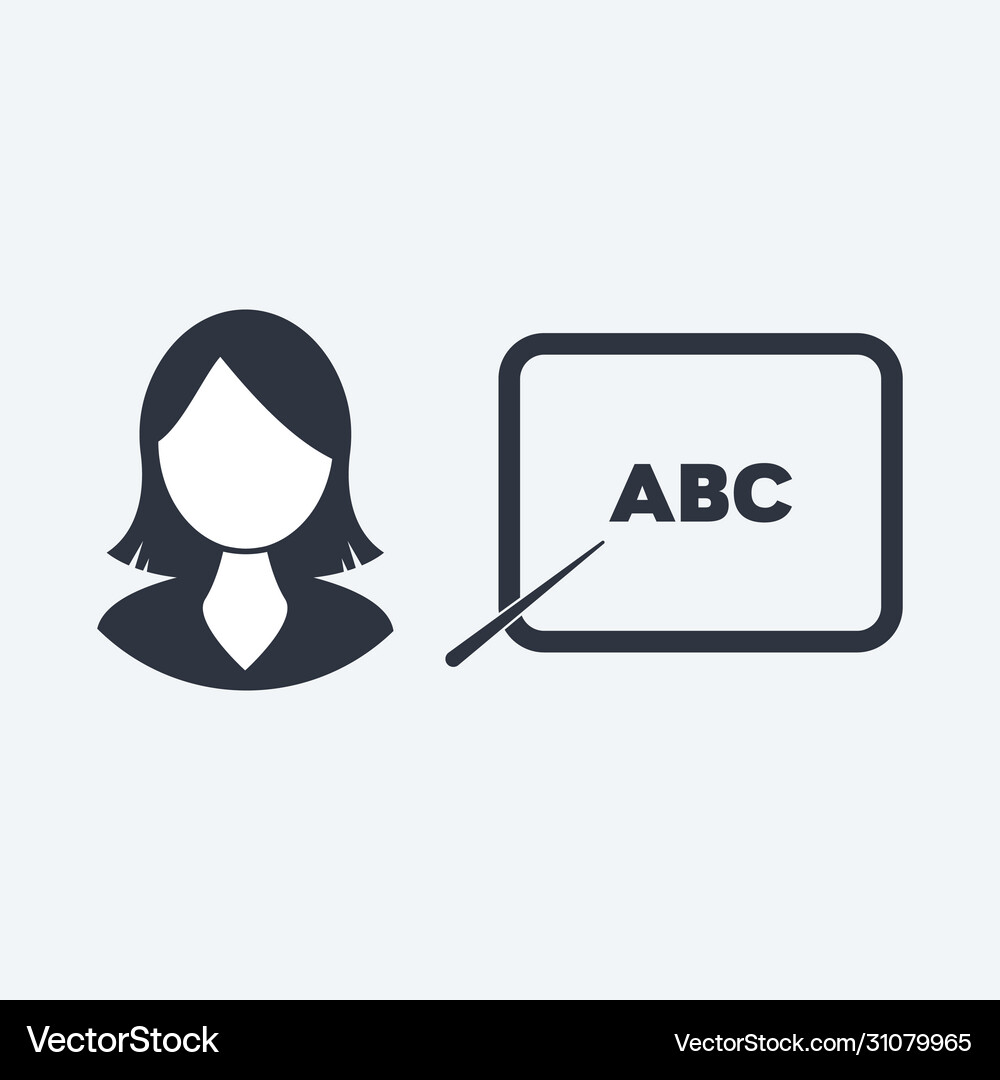 Female teacher symbol on white background Vector Image