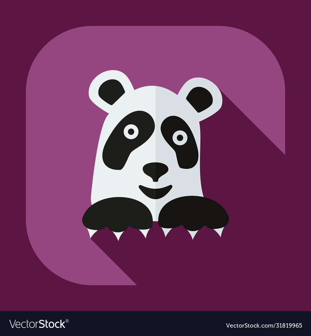 Flat modern design with shadow icons pandas Vector Image
