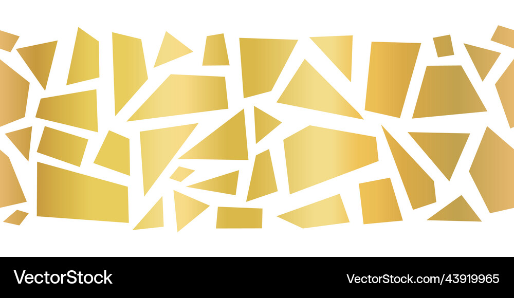 Golden seamless abstract shapes border Royalty Free Vector