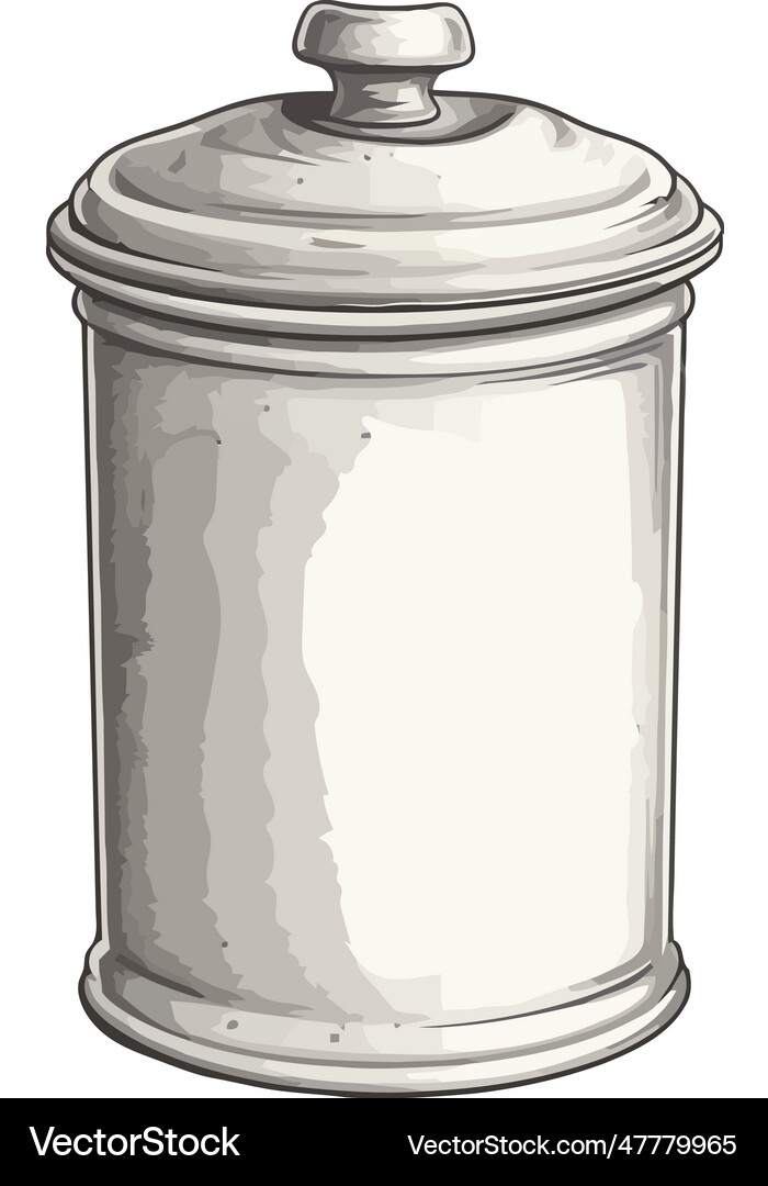 Metallic canister with handle isolated on white Vector Image