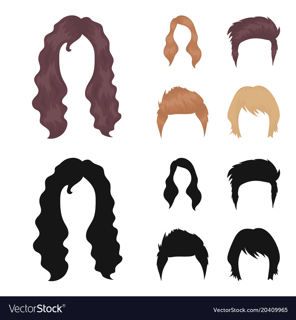 Mustache And Beard Hairstyles Cartoonblack Icons Vector Image