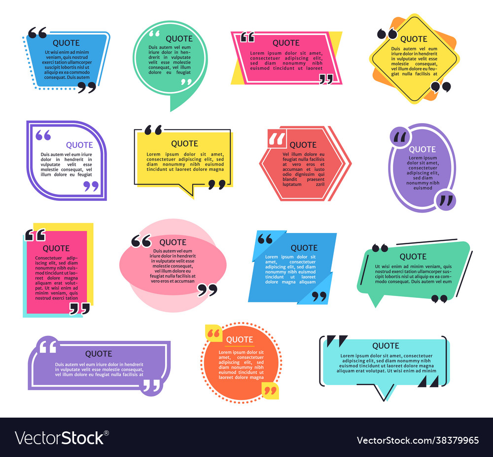 Quote frames quotes box frame with quotation Vector Image