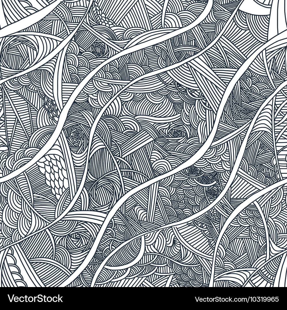 Seamless pattern with hand-drawn waves Royalty Free Vector
