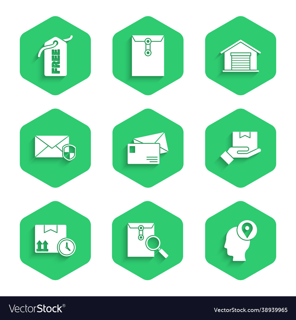 Set envelope with magnifying glass delivery man Vector Image Set envelope with magnifying glass delivery man Vector Image