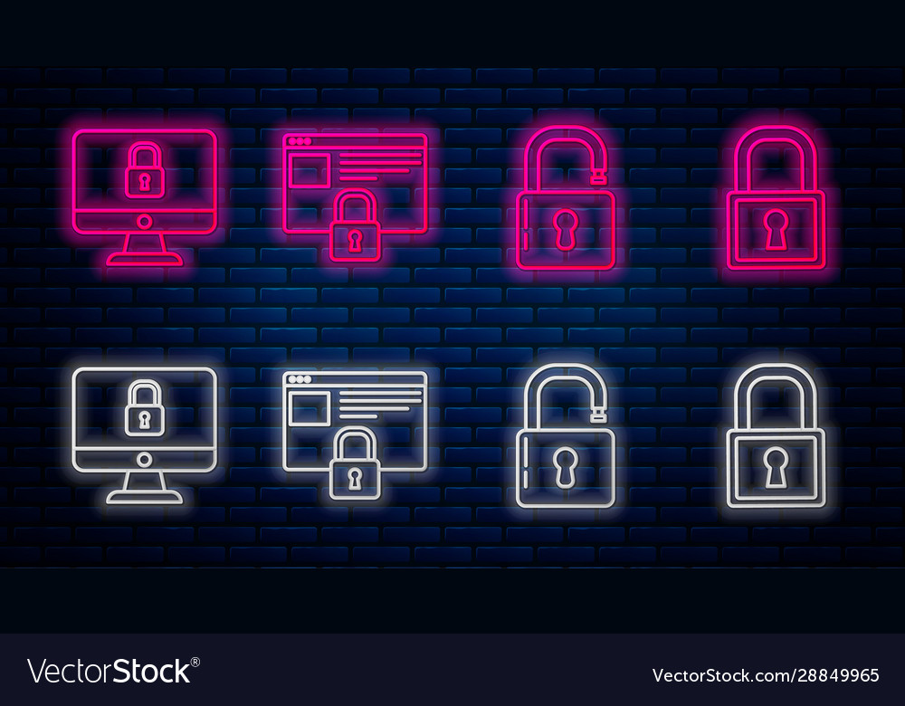 Set line secure your site with https ssl open Vector Image