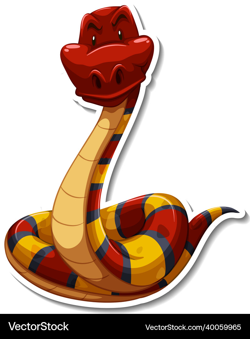 Snake cartoon character on white background Vector Image