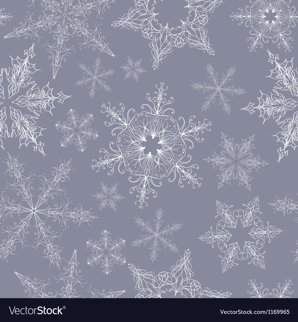 Snowflake seamless pattern Royalty Free Vector Image