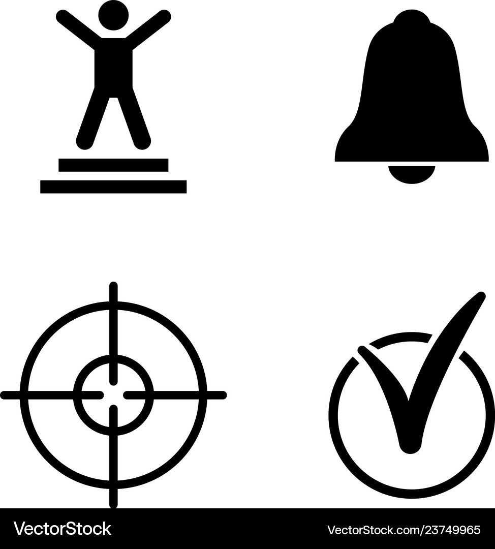 Successful idea goal simple related icons Vector Image