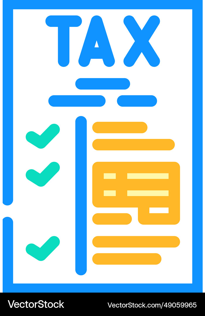 Tax compliance color icon Royalty Free Vector Image