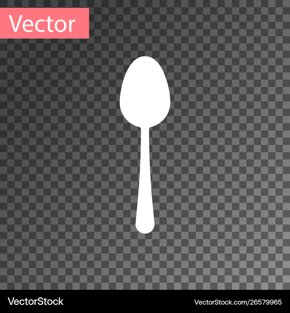 White Spoon Icon - Cooking Utensil Royalty Free Vector Image
