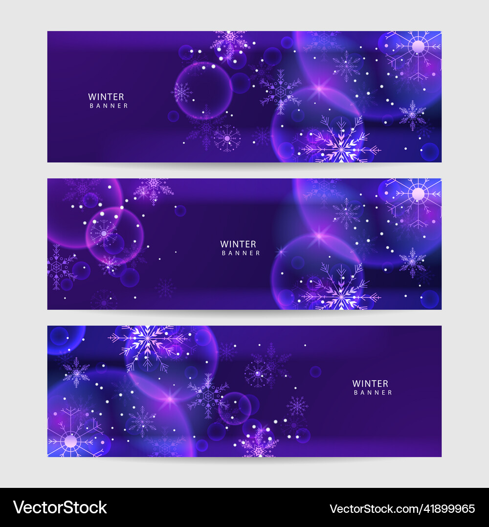 Winter cool purple snowflake design template Vector Image