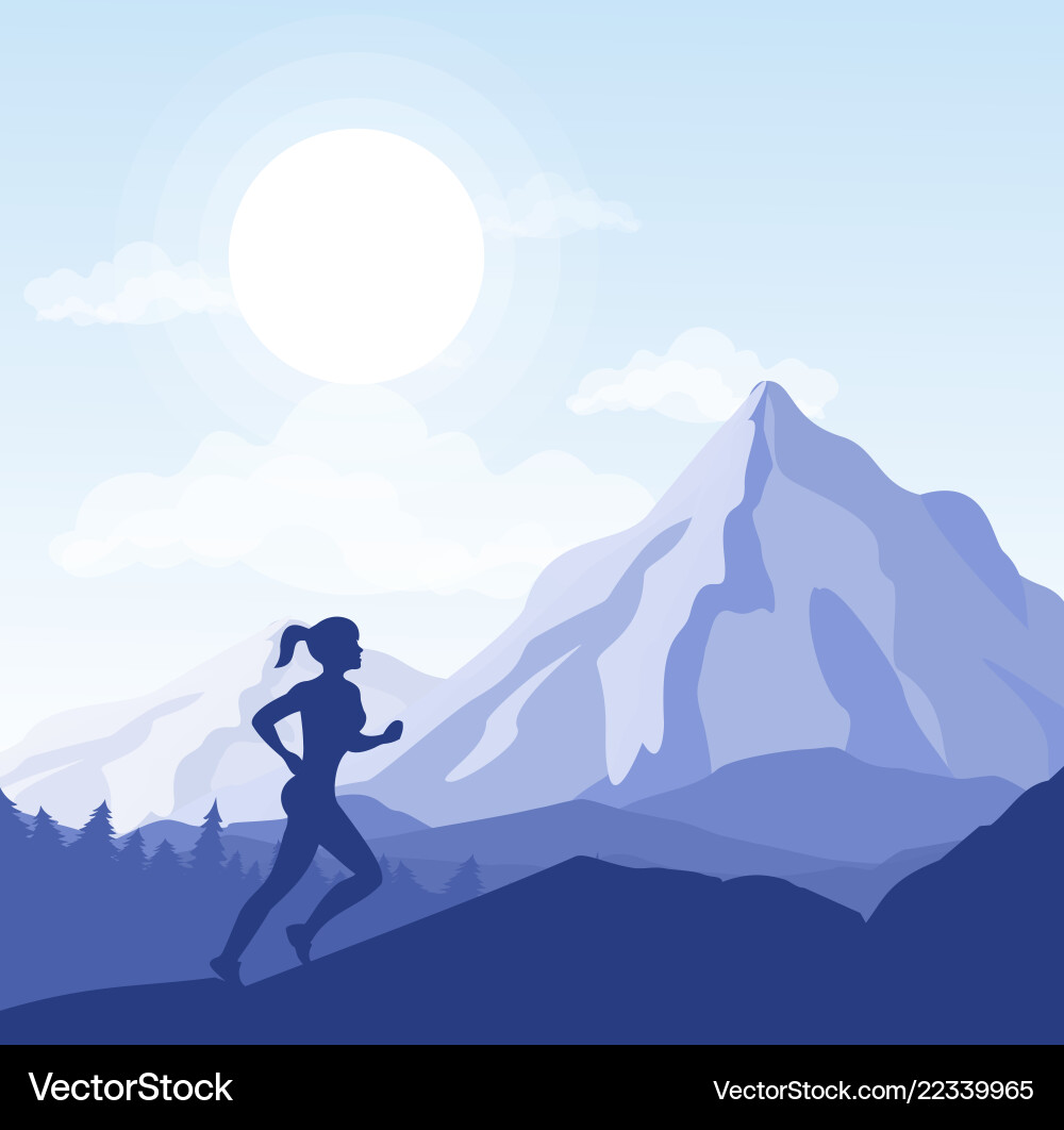 Young woman running Royalty Free Vector Image - VectorStock