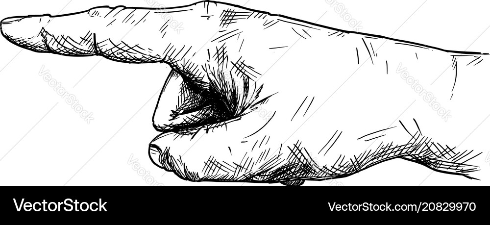 Artistic or drawing hand with finger pointing Vector Image