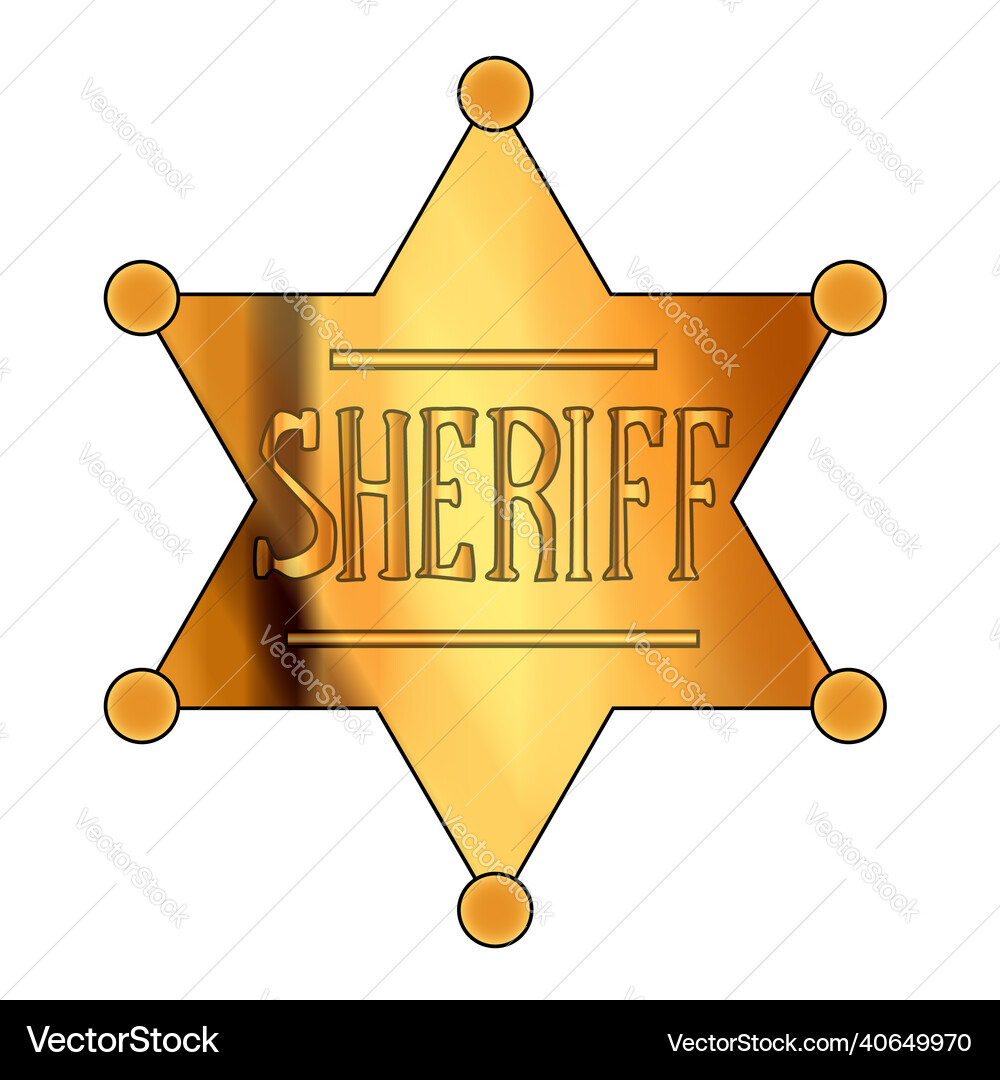 Gold Sheriff Badge Vector