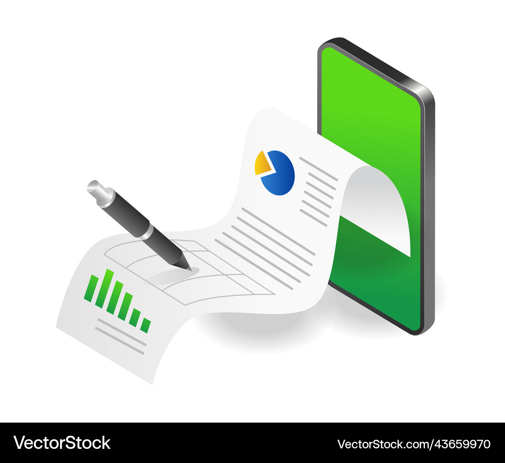Fill in the registration with smartphone Vector Image