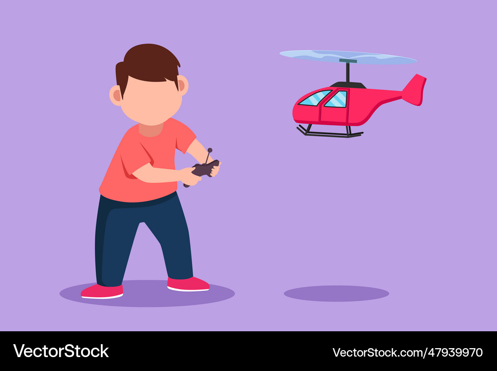 Graphic flat design drawing little boys playing Vector Image