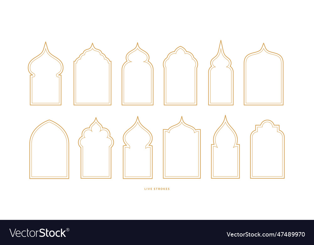 Islamic window frames collection Royalty Free Vector Image