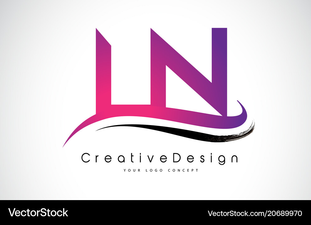 Ln l n letter logo design creative icon modern Vector Image