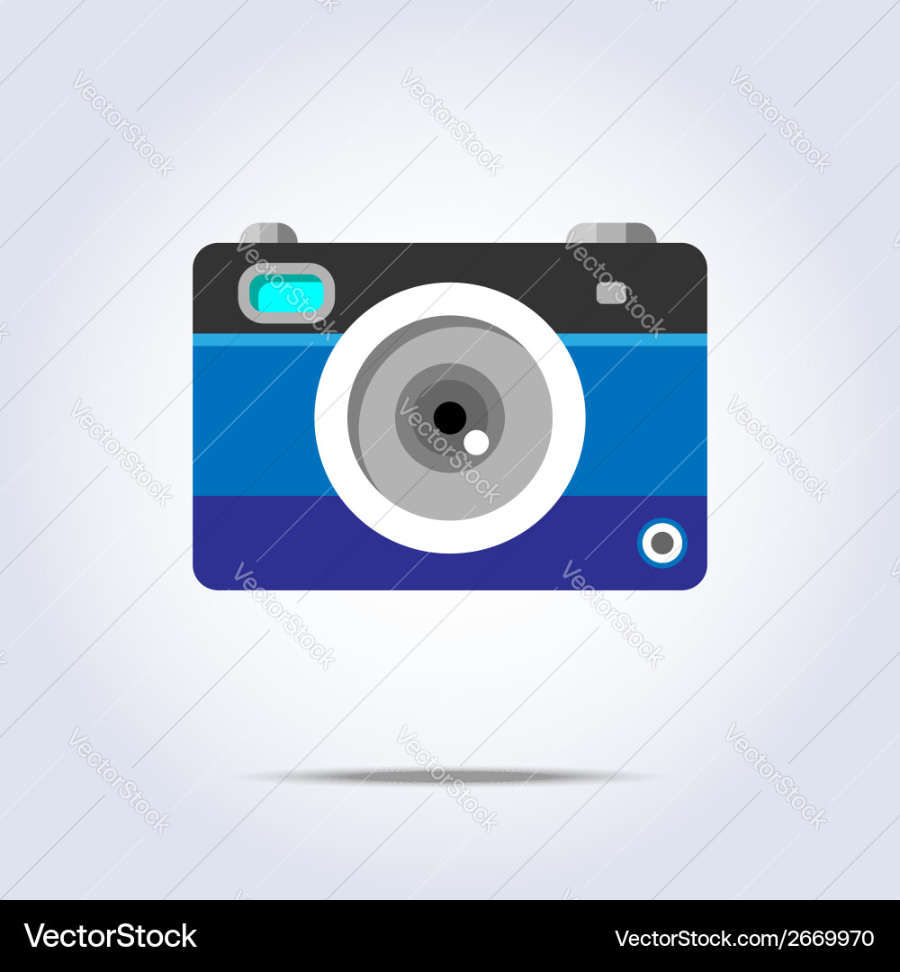 Photo camera icon blue color Royalty Free Vector Image