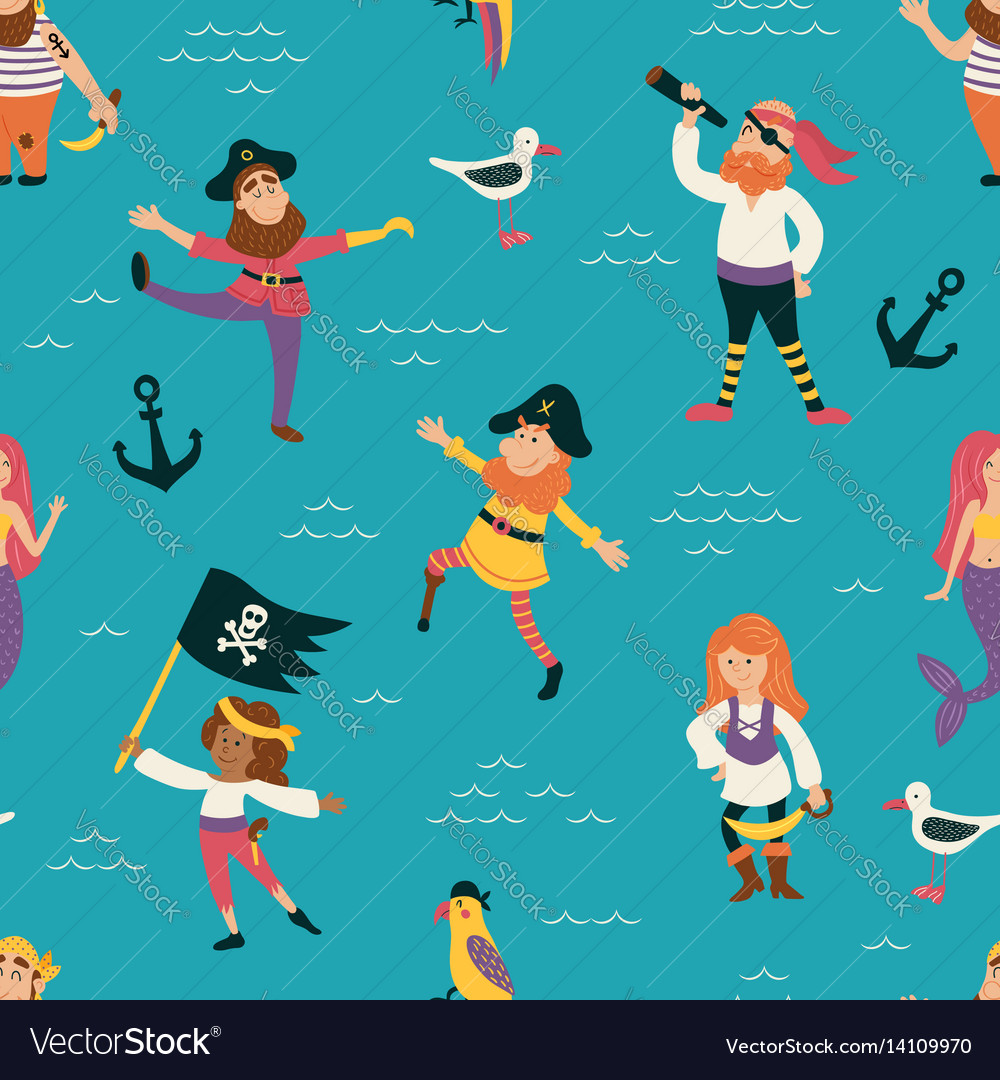 Pirates pattern Royalty Free Vector Image - VectorStock