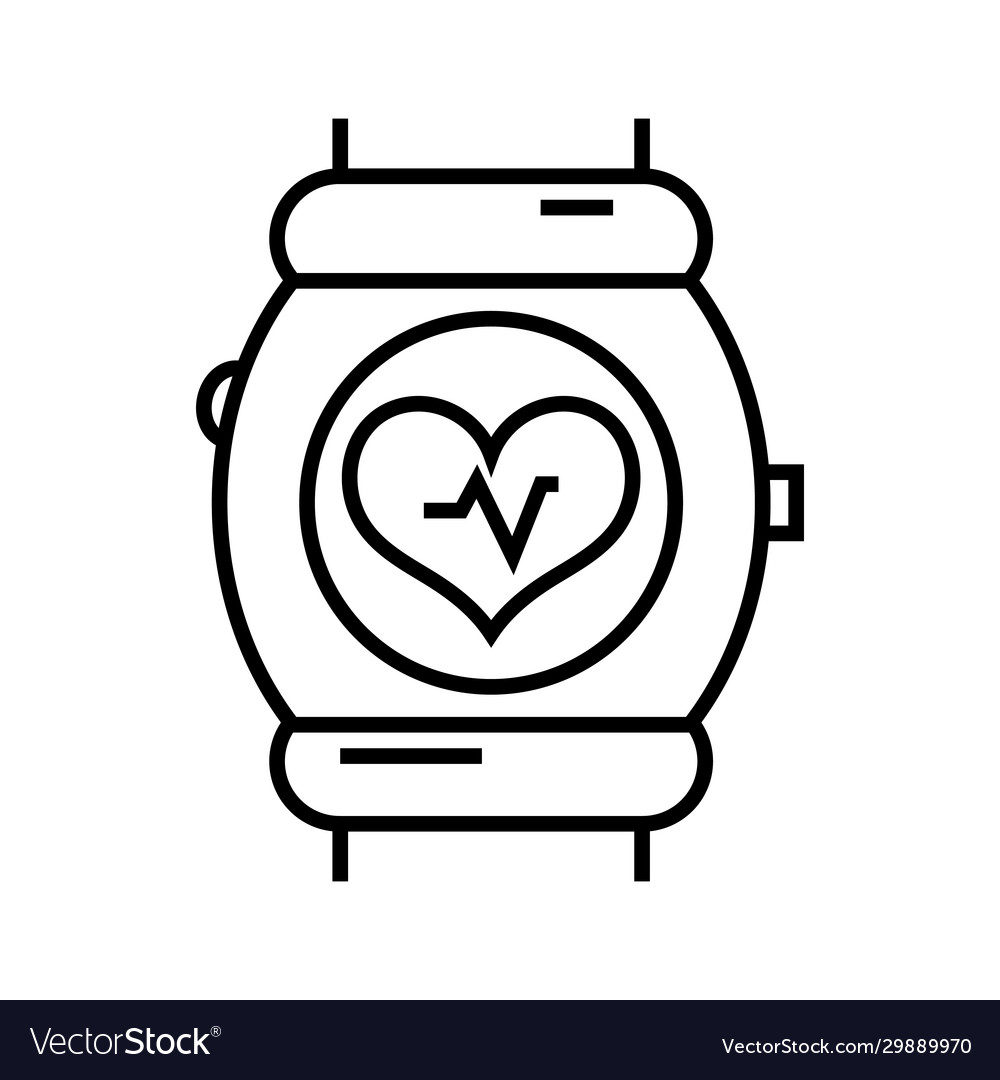 Pulse device line icon concept sign outline Vector Image Pulse device line icon concept sign outline Vector Image