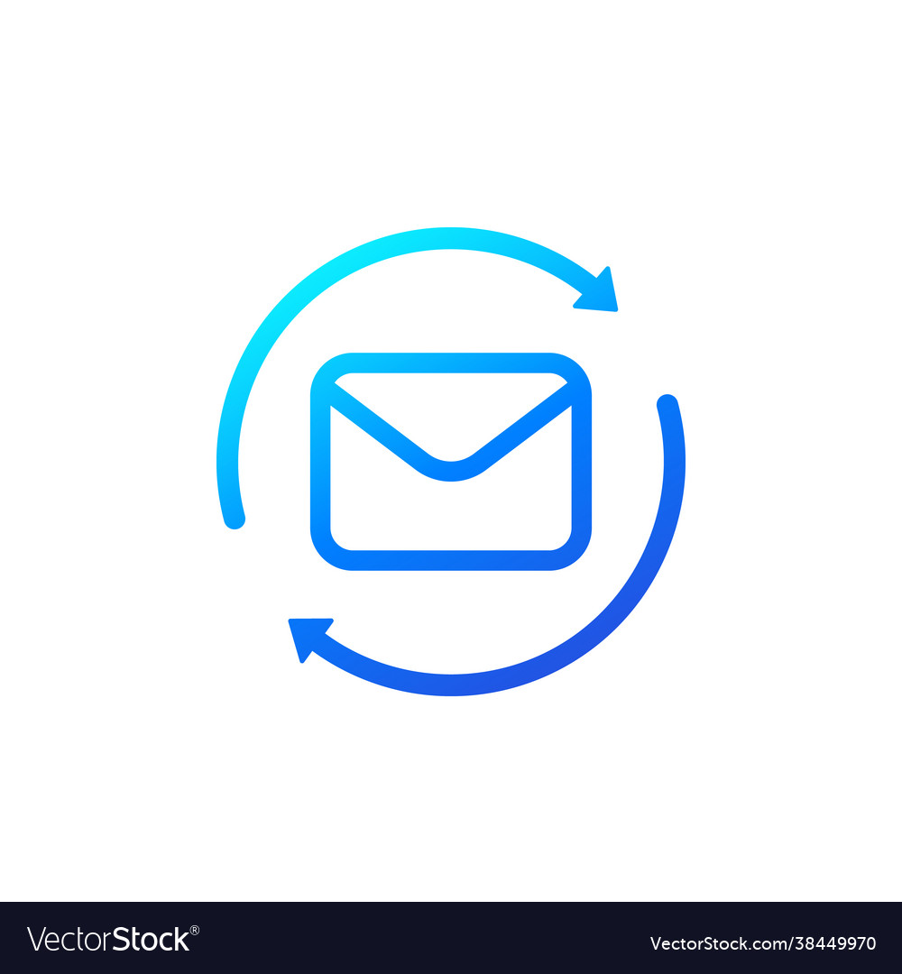 Resend mail icon with letter Royalty Free Vector Image