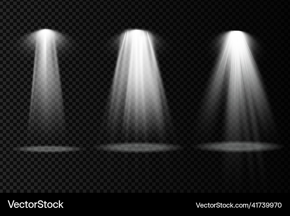 Set of white lighting spotlight projector light Vector Image