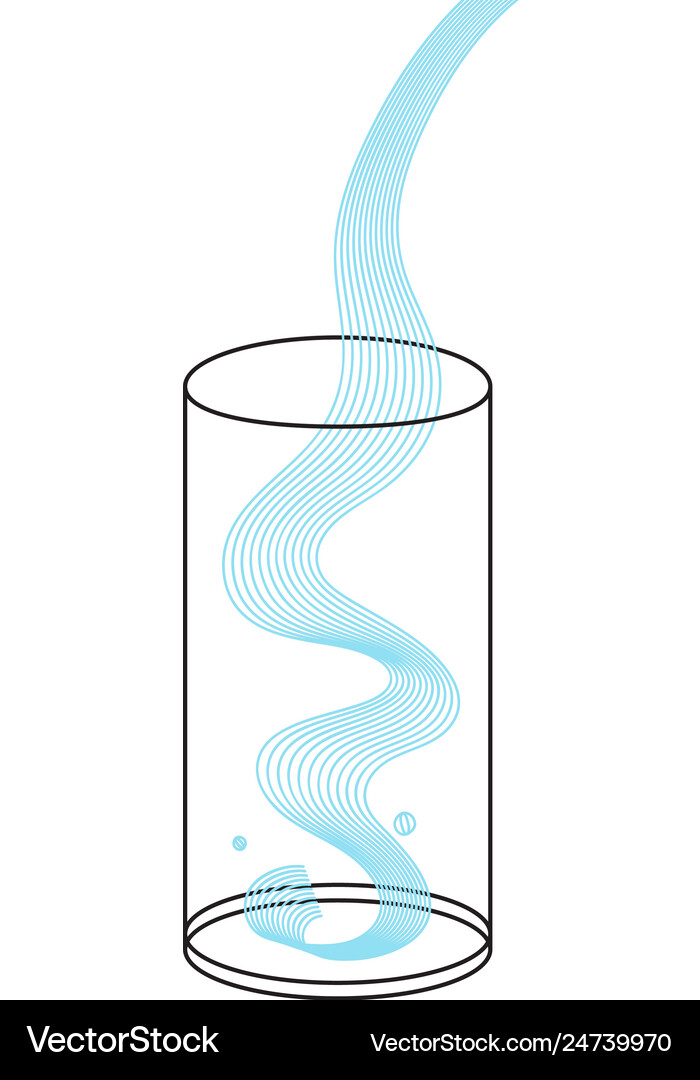Water splash pour in glass set Royalty Free Vector Image