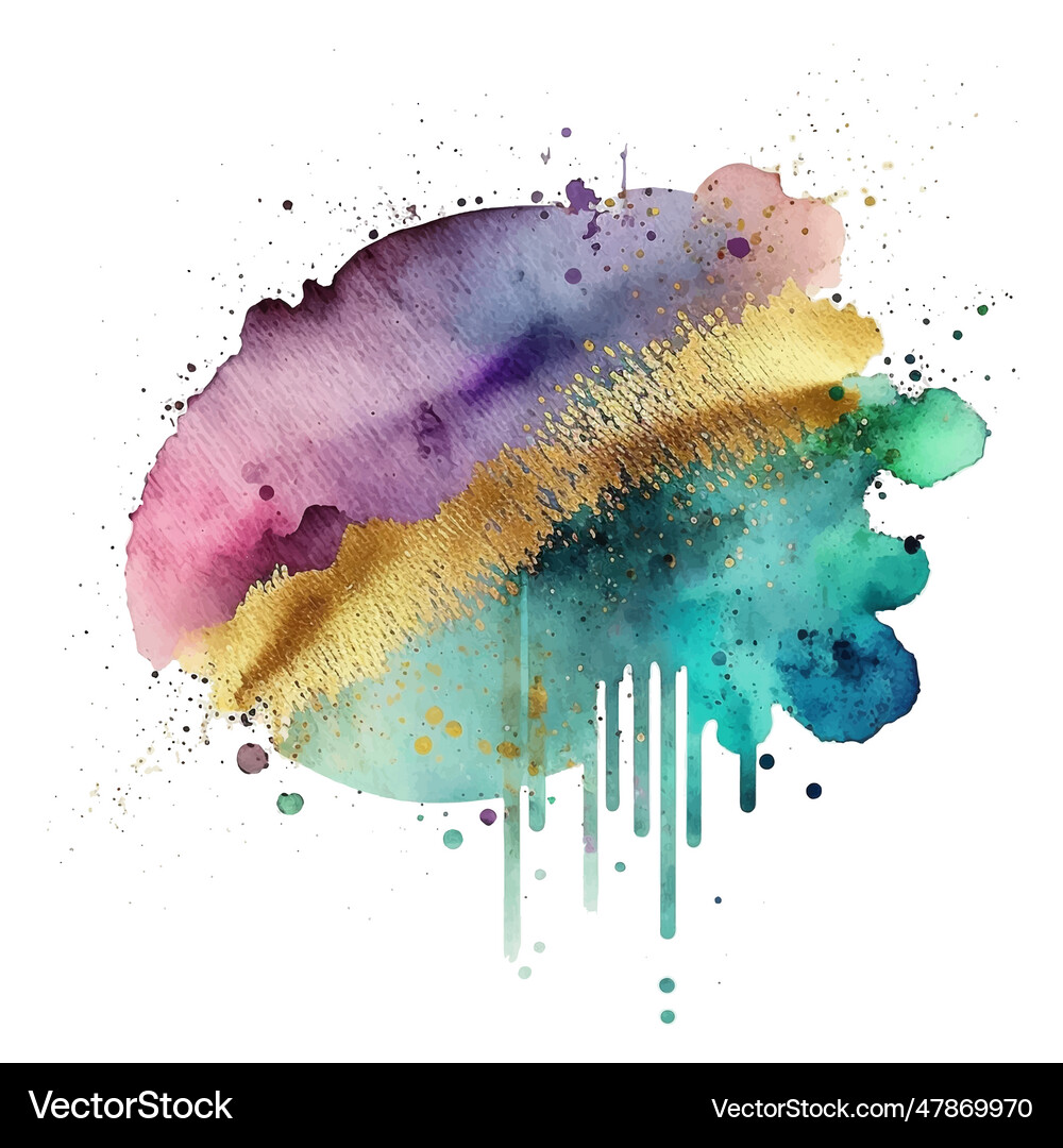 Watercolor splash blot splatter stain drops Vector Image