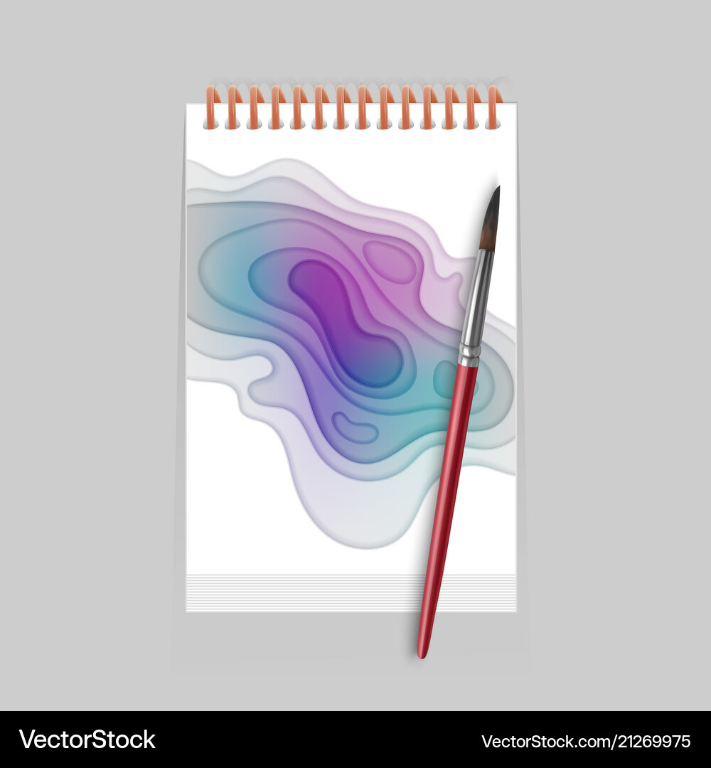 Abstract colorful realistic paper cut design Vector Image