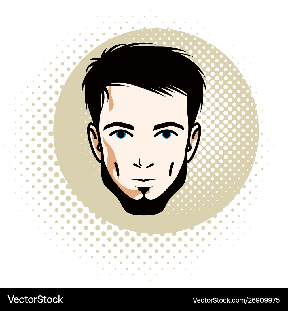 Caucasian face expressing positive emotions Vector Image